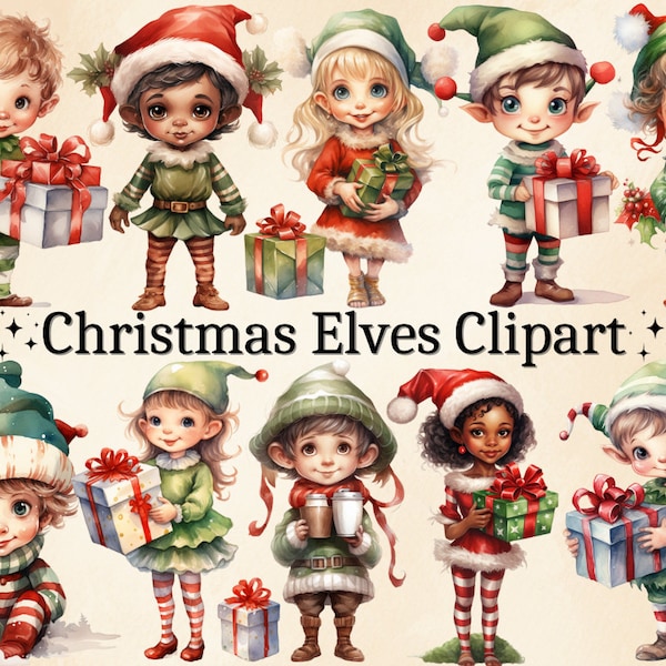 Clipart Watercolor Elf on Shelf - Etsy