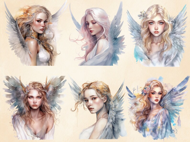 21 PNG Watercolor Magical Angel Clipart, Fantasy Angel Clip Art, Fairy ...