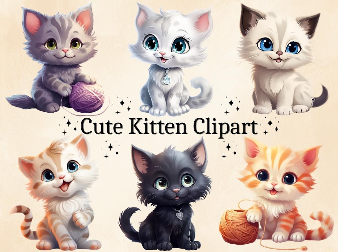 14 PNG Watercolor Cute Kitten Clipart, Cartoon Cat PNG, Happy Cat Clip ...