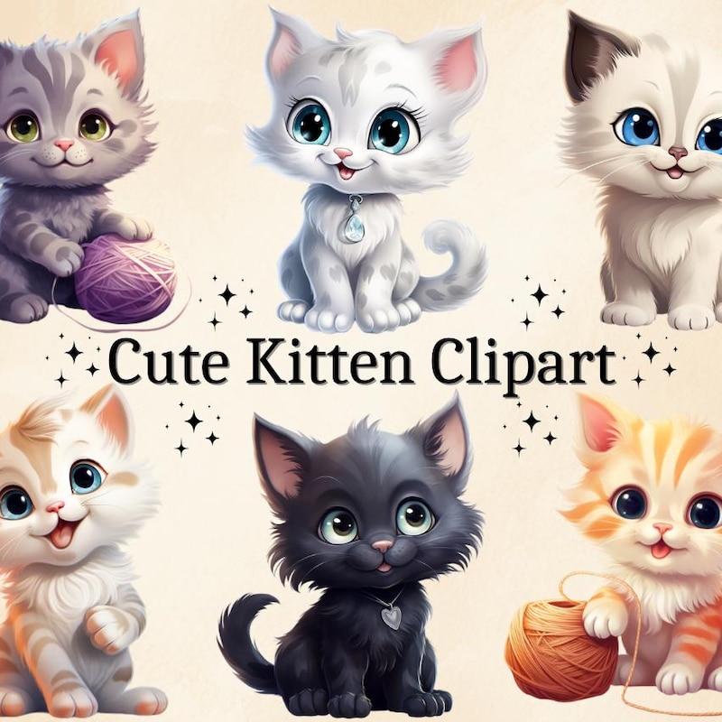 Kitten Clipart - Etsy