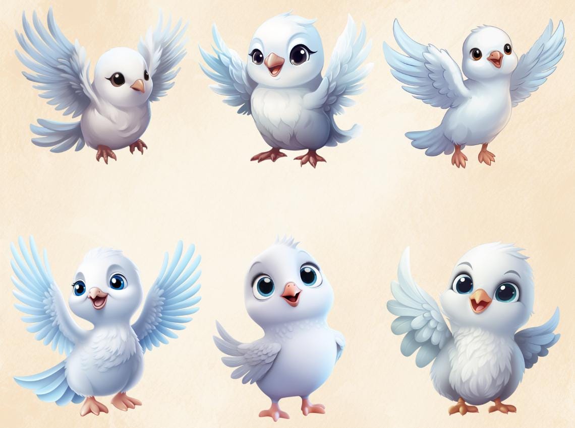 12 PNG Cute Dove Clipart, Cartoon Doves, White Dove PNG, Transparent ...