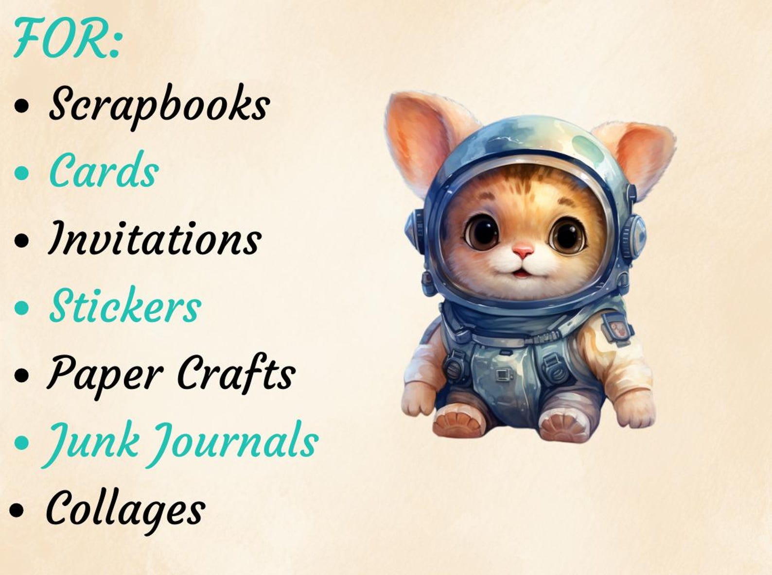 Watercolor Space Creatures Clipart, Alien Art PNG Bundle (commercial ...