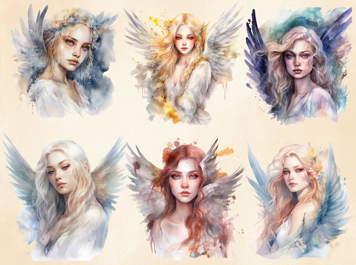 21 PNG Watercolor Magical Angel Clipart, Fantasy Angel Clip Art, Fairy ...