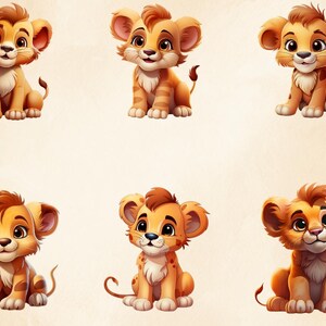 12 PNG Watercolor Cute Lion Clipart, Lions PNG, Nursery Art, Baby Lion ...