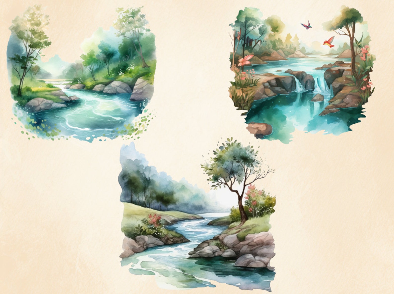 21 PNG Watercolor Magical River Clipart Fun Magical River PNG - Etsy