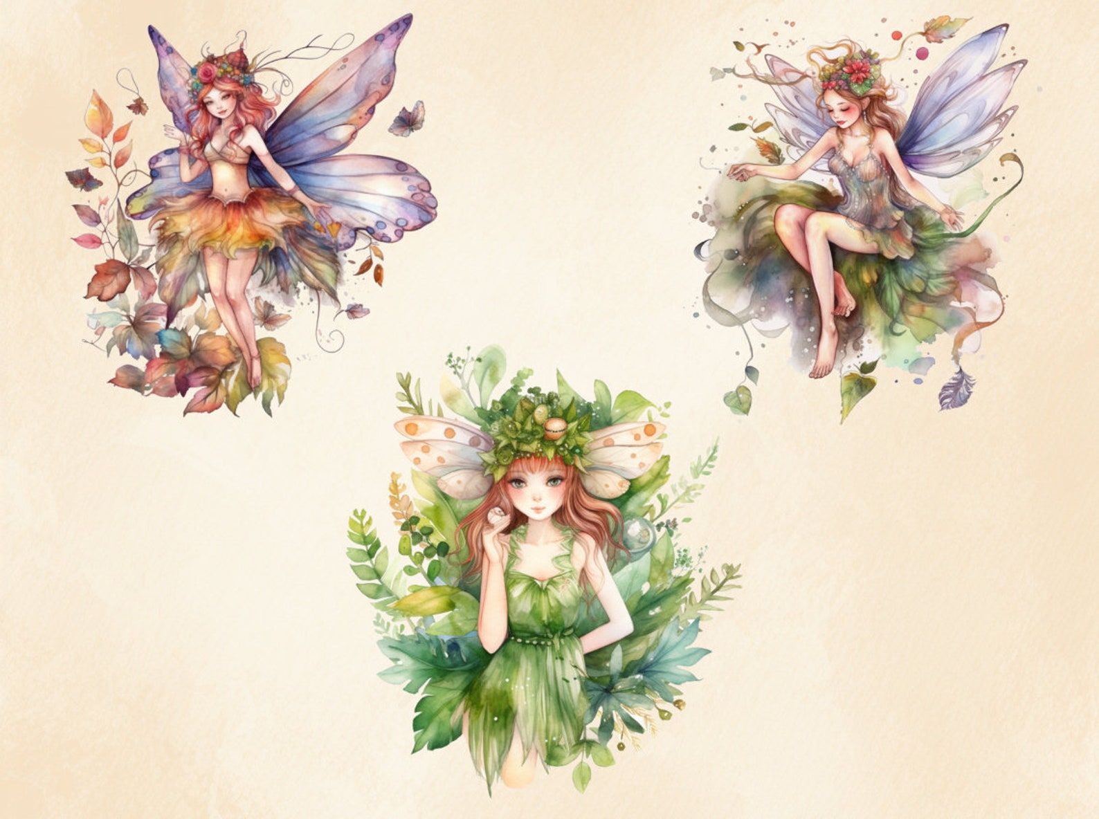 21 PNG Watercolor Fairy Clipart, Fairy Flower Clip Art, Fairies ...