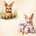 20 PNG Watercolor Easter Bunny Clipart, Spring Bunnies, Easter Baskets ...