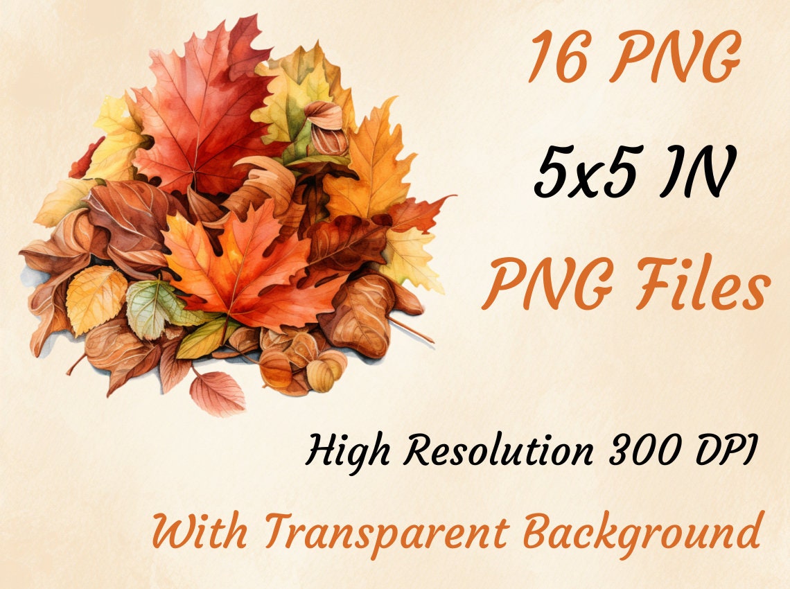 16 PNG Watercolor Fall Leaf Pile Clipart, Fall Leaves Clipart, Pile of ...