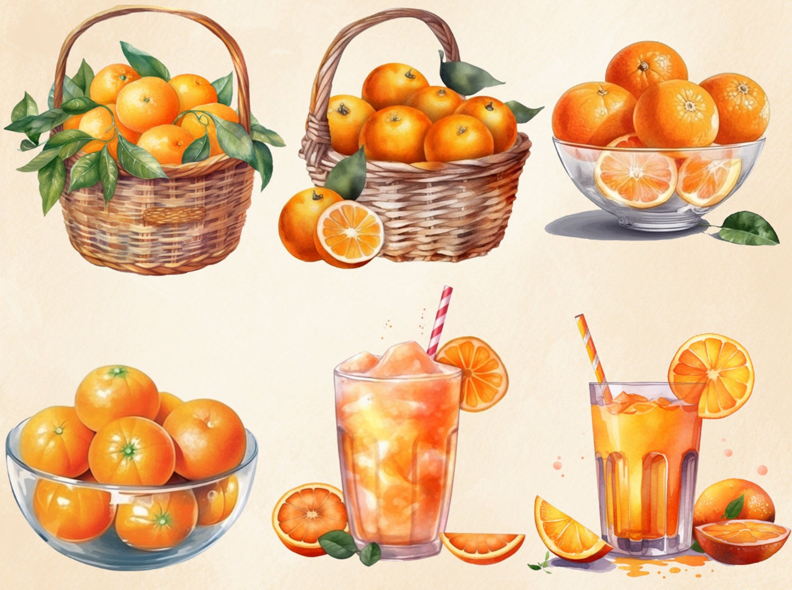 24 PNG Watercolor Oranges Clipart, Summer Oranges Clip Art, Citrus ...
