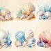 18 PNG Watercolor Seashell Clipart, Ocean Clipart, Beach Clipart ...
