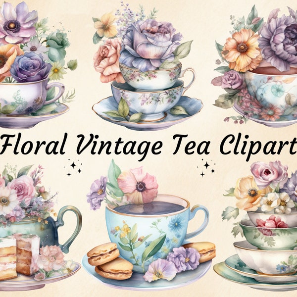 Tea Time Clipart - Etsy