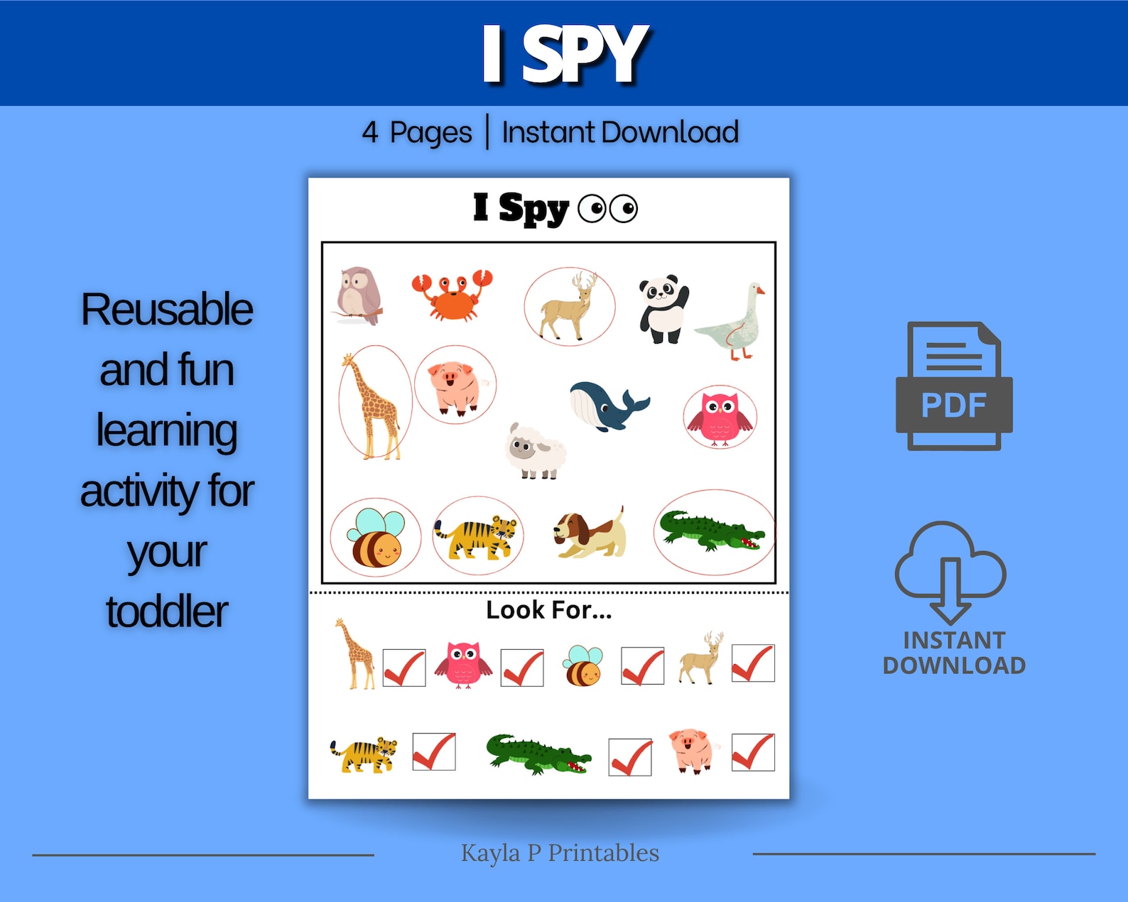 I Spy Simple, Busy Book Printable, Printable I Spy, Preschool Activity ...