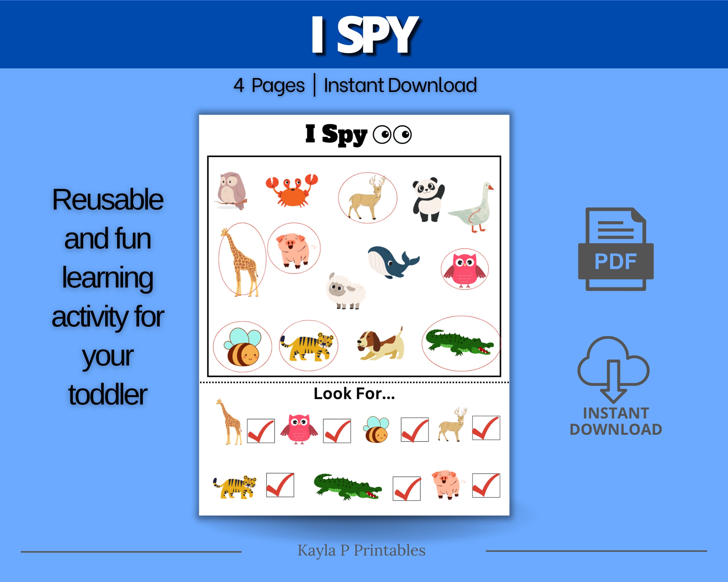 I Spy Simple, Busy Book Printable, Printable I Spy, Preschool Activity ...