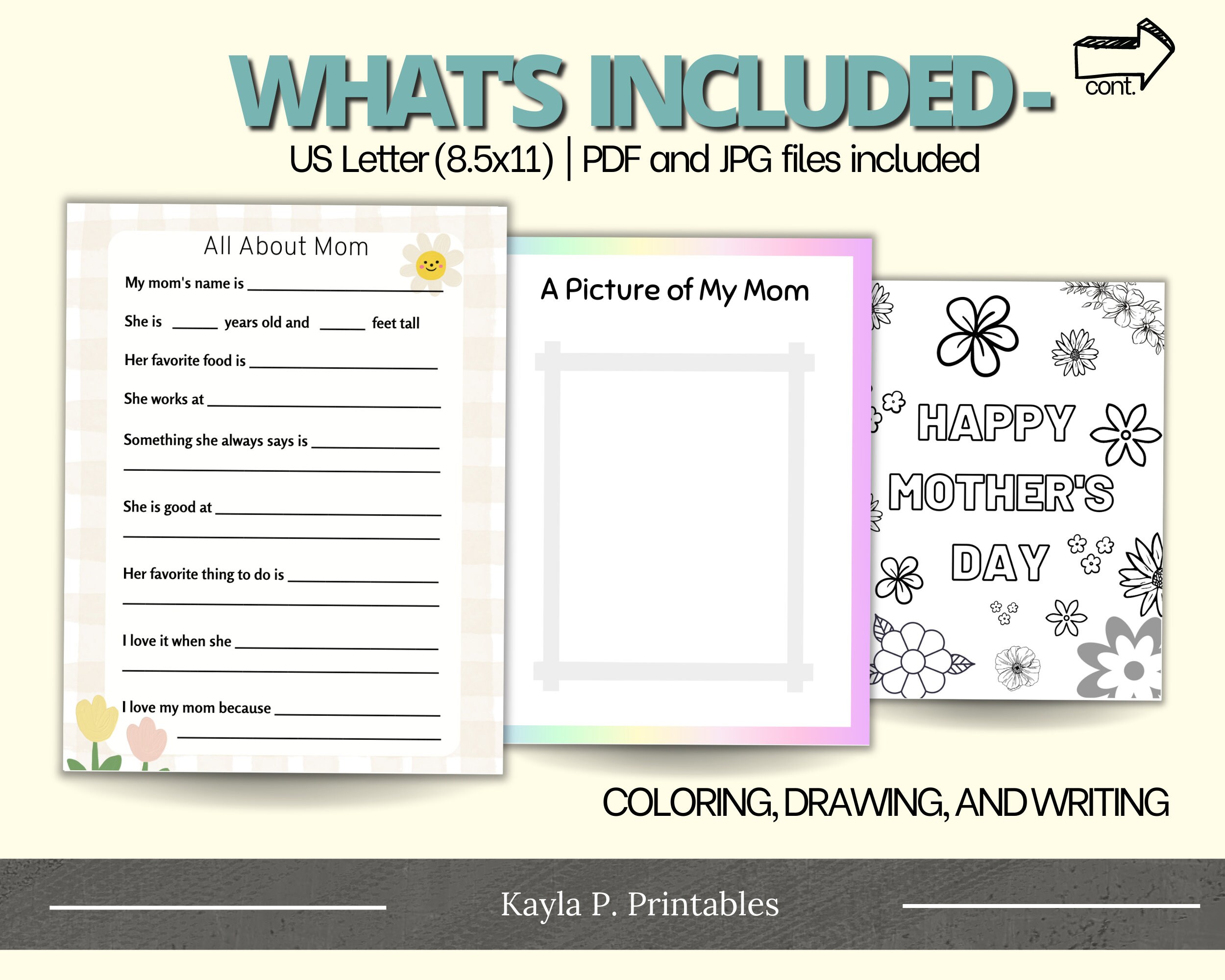 Mother's Day Printable Gift, Mother's Day Activity, Mothers Day Gift ...