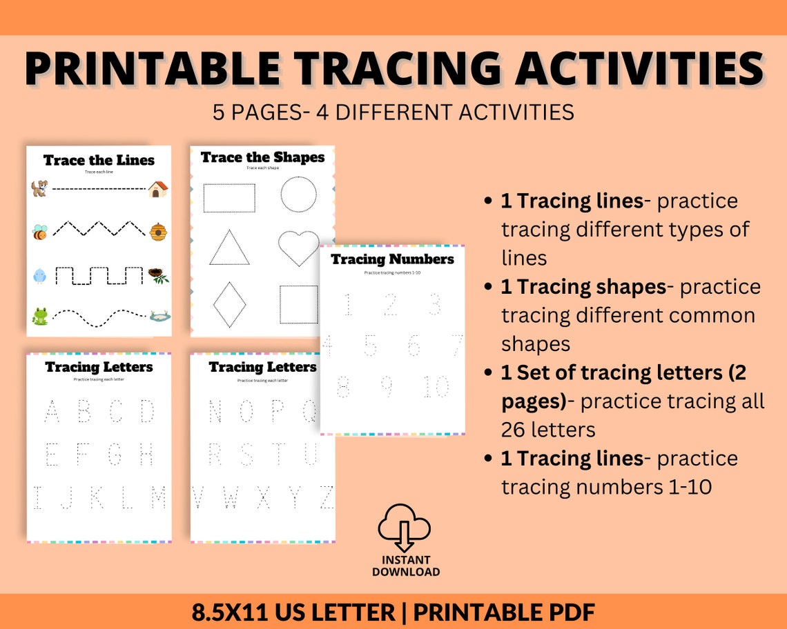 Tracing Printables, Tracing Lines, Tracing Letters, Tracing Numbers ...