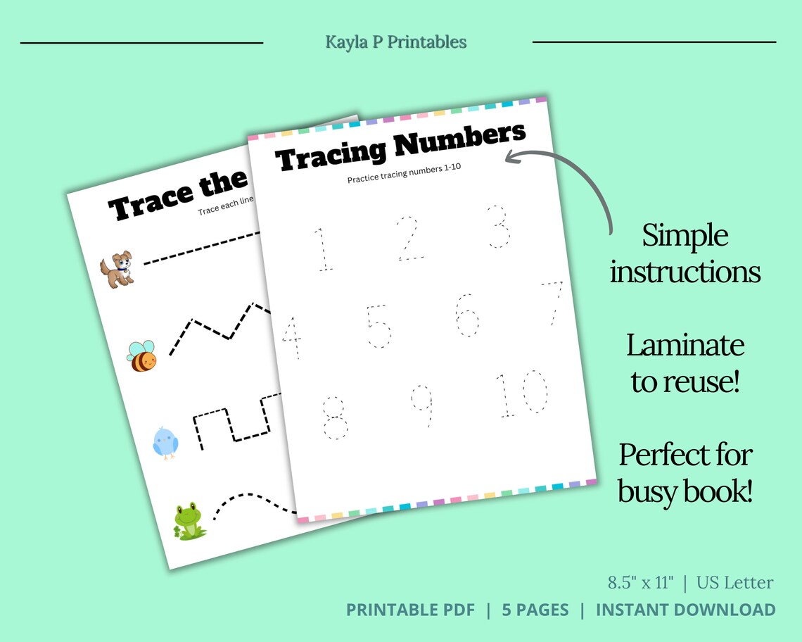 Tracing Printables, Tracing Lines, Tracing Letters, Tracing Numbers ...