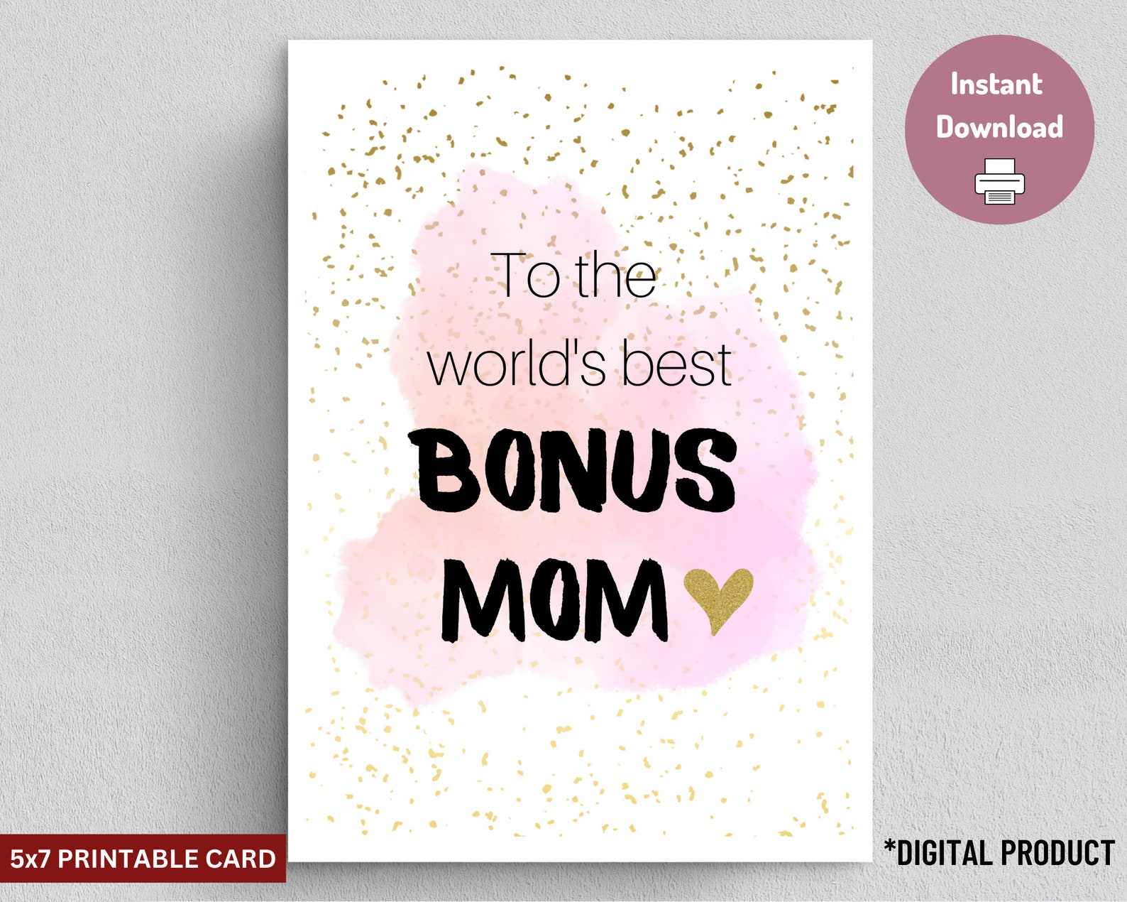 Bonus Mom Card, Mother's Day Card for Stepmom, Birthday Card Stepmom ...