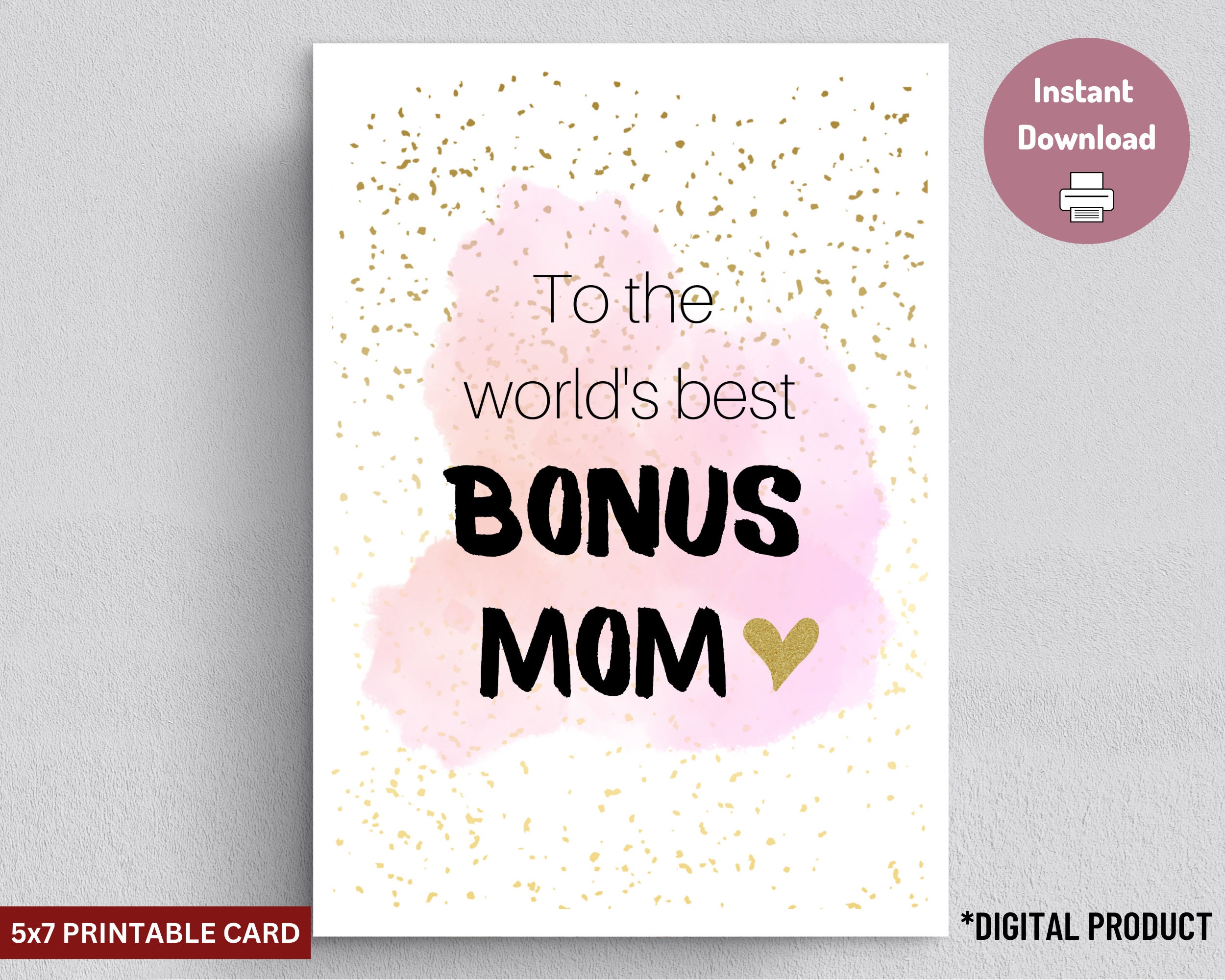 Bonus Mom Card Mothers Day Card For Stepmom Birthday Card Stepmom