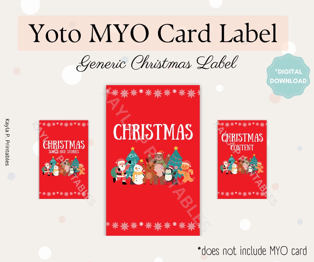 Printable Yoto MYO Card Label, Christmas Label Yoto Make Your Own Card ...