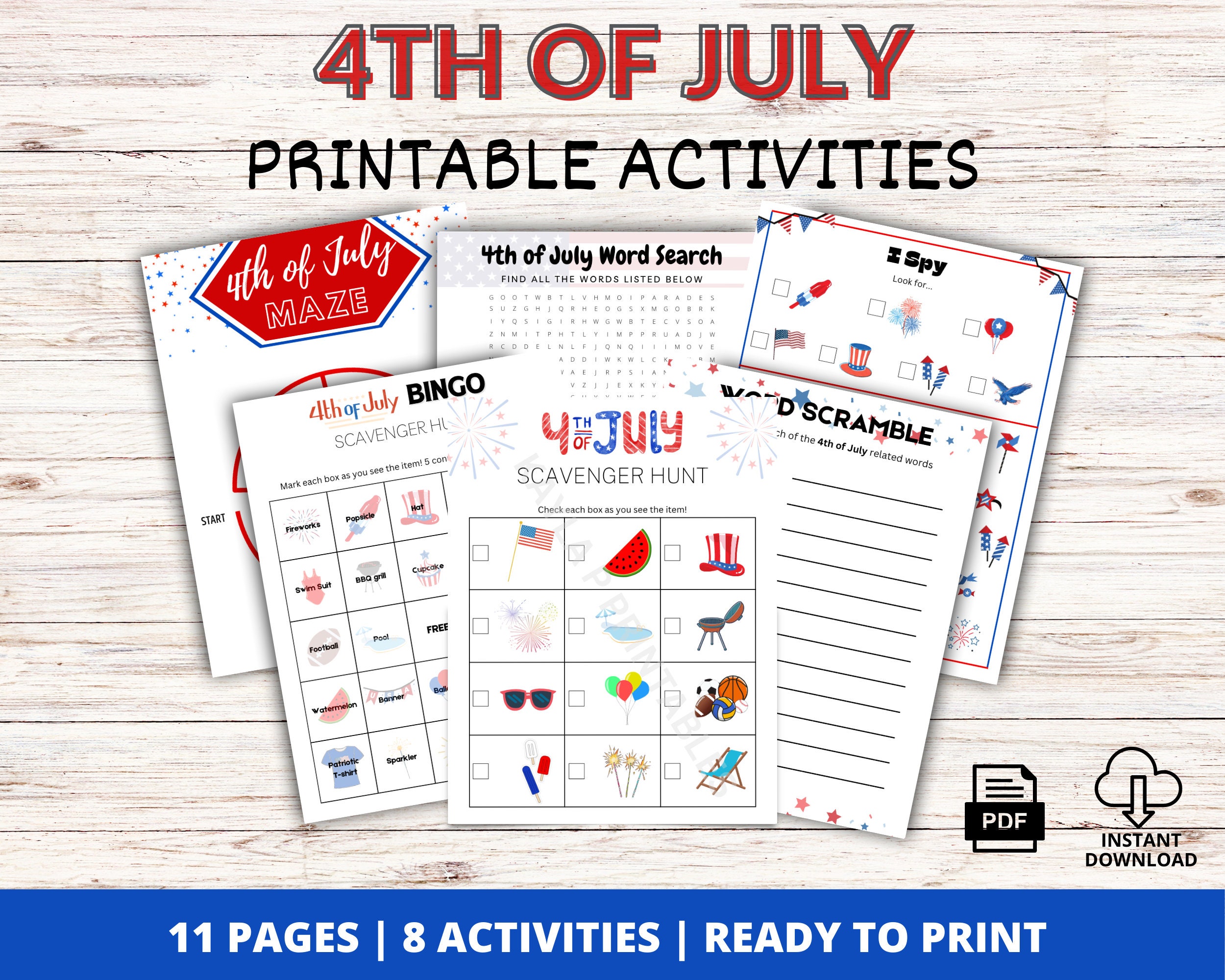 Printable 4th of July Activities, Independence Day Printables, 4th of ...