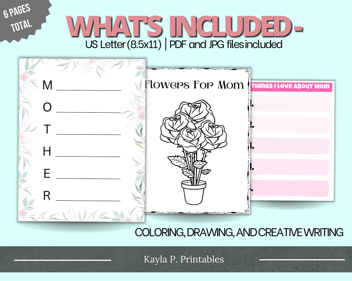 Mother's Day Printable Gift, Mother's Day Activity, Mothers Day Gift ...