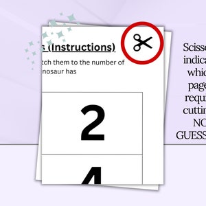 Numbers & Counting Dinosaurs, Busy Book Printable, Homeschool Worksheet ...