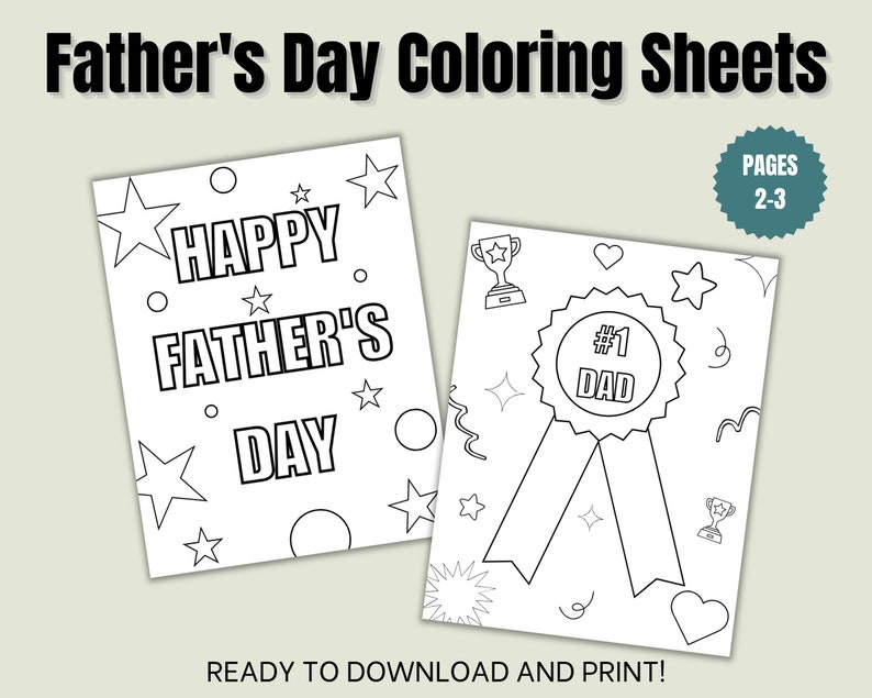 Father's Day Coloring Pages, Printable Coloring Sheets, Personalized ...