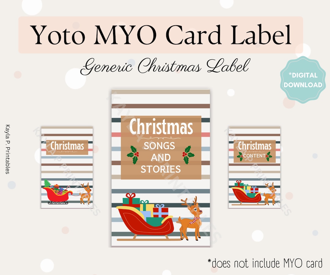 Printable Yoto MYO Label, Christmas Label for Make Your Own Cards ...