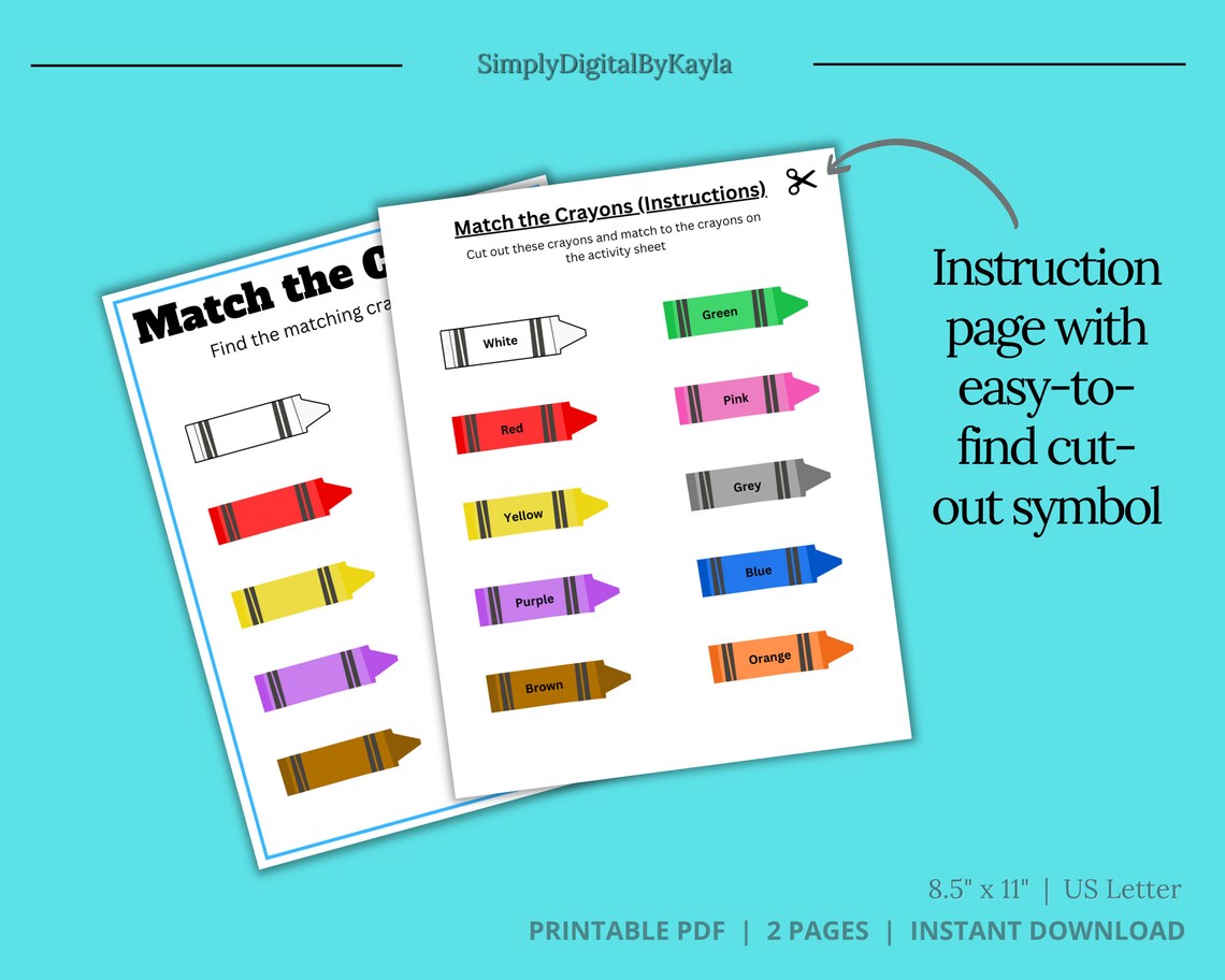 Color Matching Game, Crayon Colors, Busy Book Printable, Homeschool ...