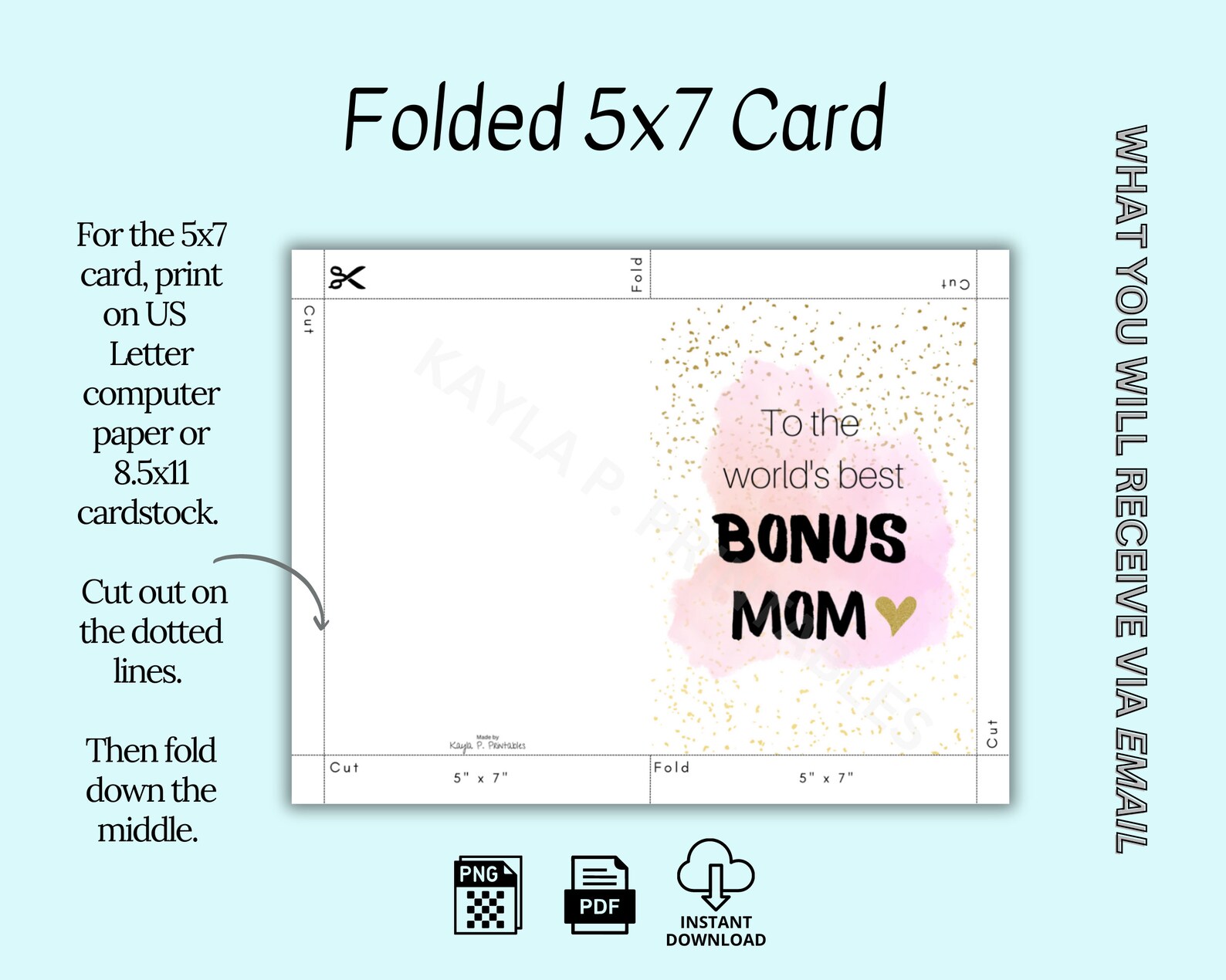 Bonus Mom Card, Mother's Day Card for Stepmom, Birthday Card Stepmom ...
