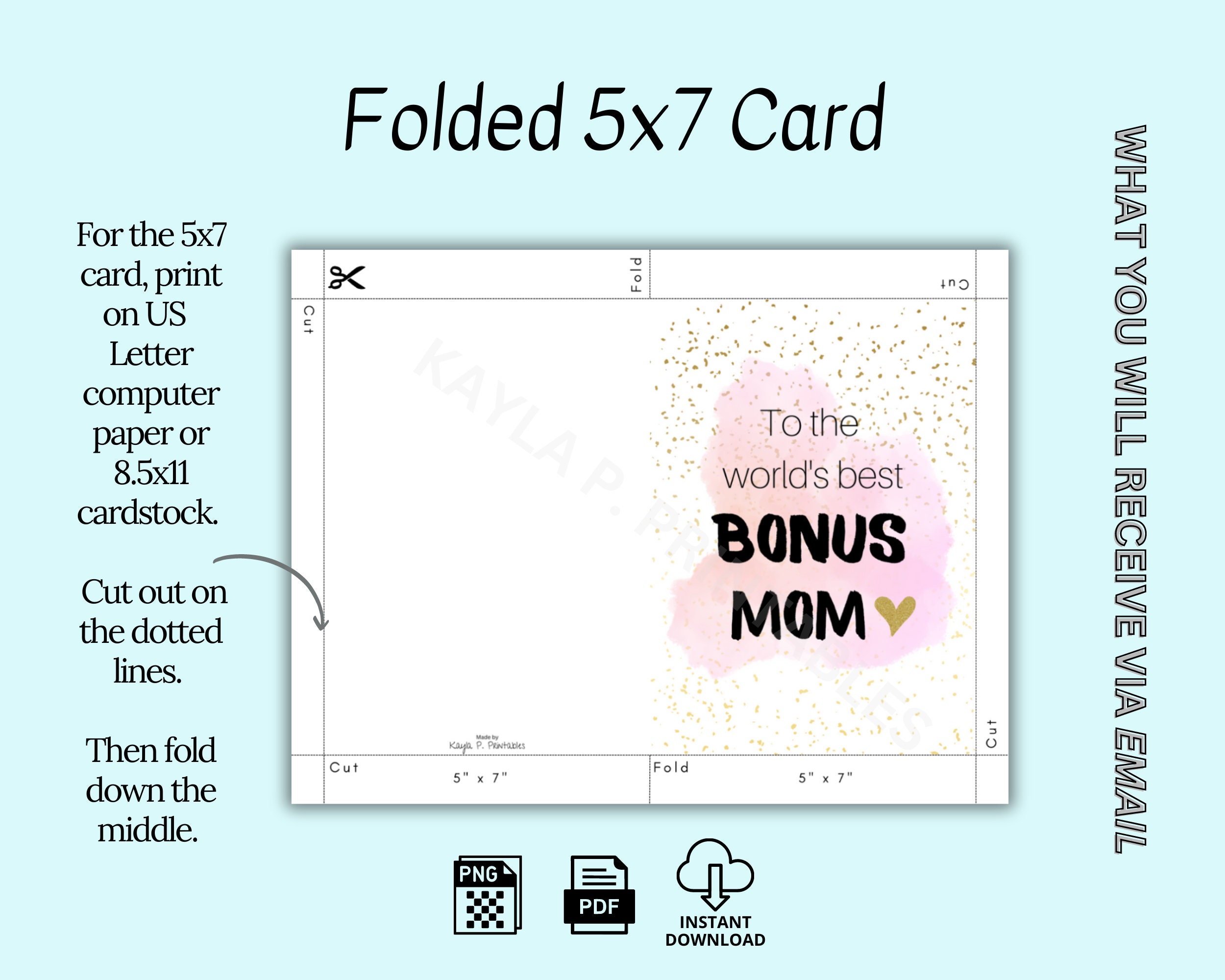 Bonus Mom Card, Mother's Day Card for Stepmom, Birthday Card Stepmom ...