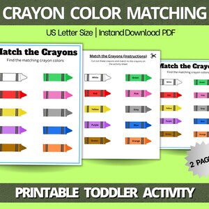 Color Matching Game, Crayon Colors, Busy Book Printable, Homeschool ...