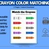 Color Matching Game, Crayon Colors, Busy Book Printable, Homeschool ...