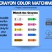 Color Matching Game, Crayon Colors, Busy Book Printable, Homeschool ...