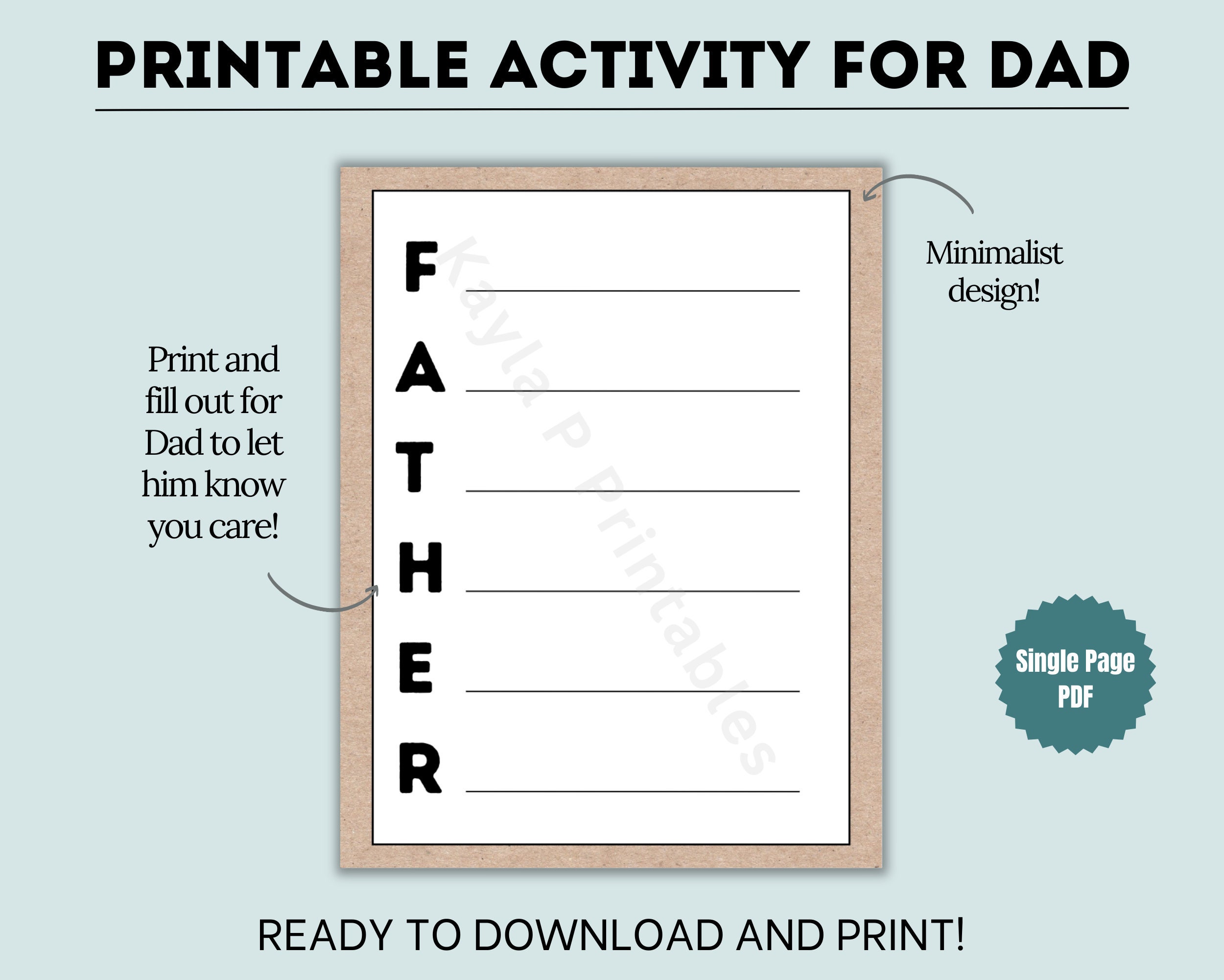 Acrostic Poem for Dad, Father's Day Poem, Personalized Gift Dad ...