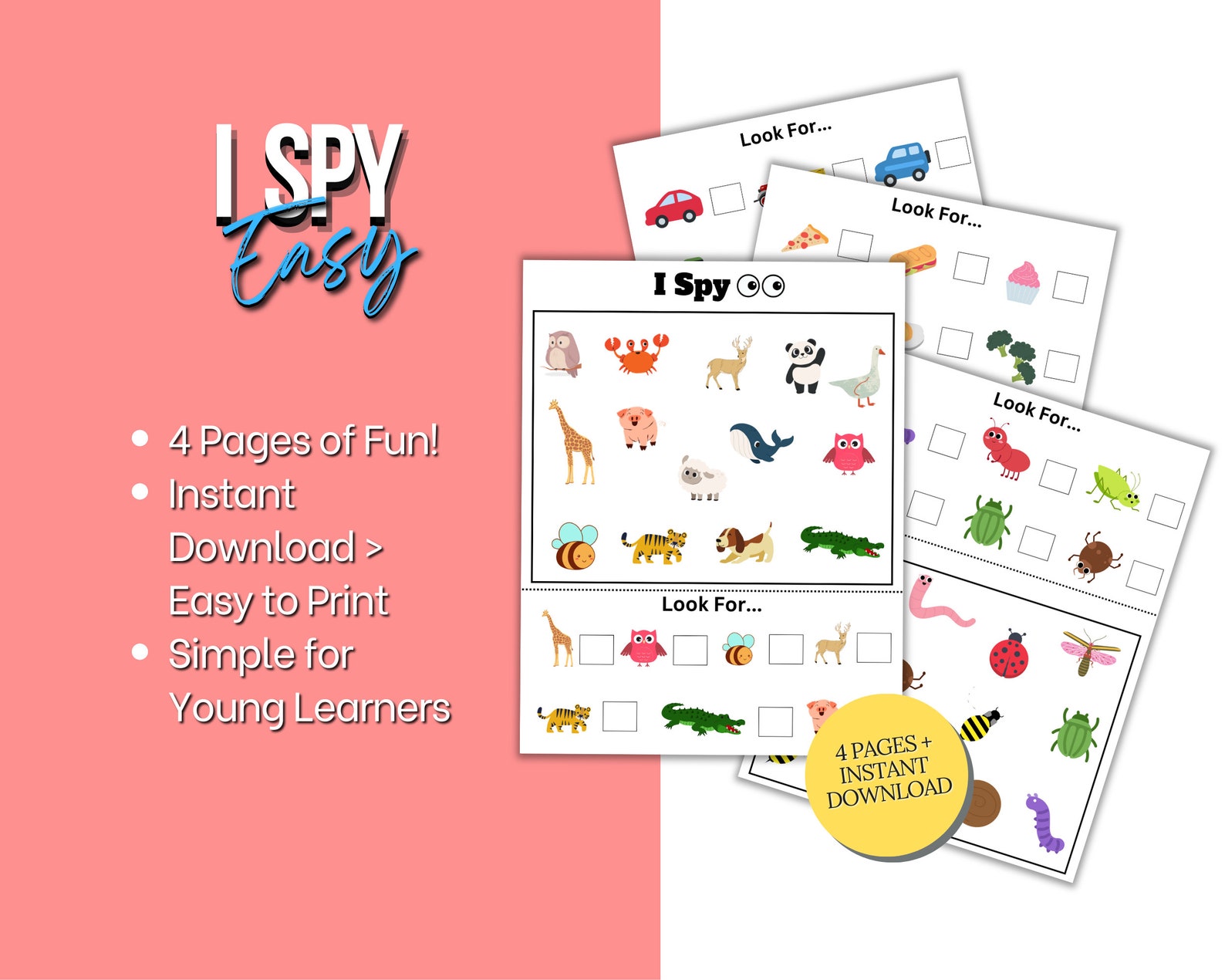 I Spy Simple, Busy Book Printable, Printable I Spy, Preschool Activity ...