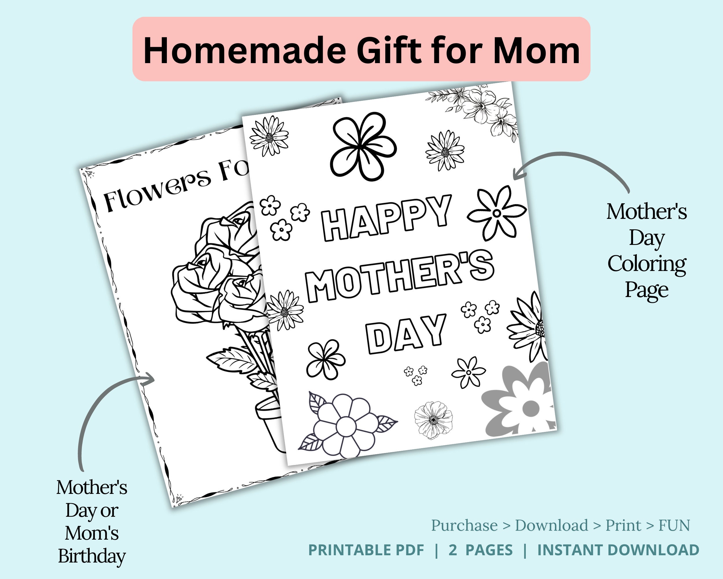 Coloring Pages Mother's Day, Coloring Pages for Mom, Mothers Day ...