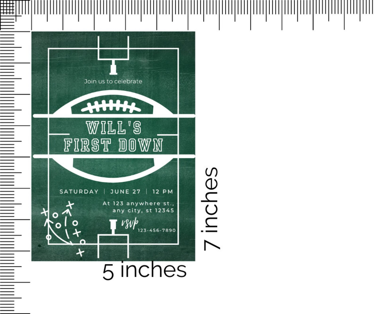 Customized Birthday Invitation: FIRST Down Football Birthday Invitation ...