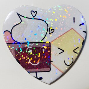 BFDI HEART PINS Holographic - Etsy