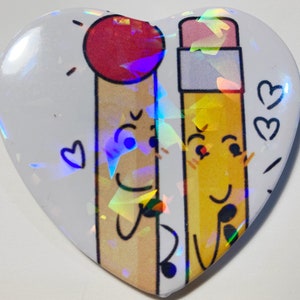 BFDI HEART PINS Holographic - Etsy