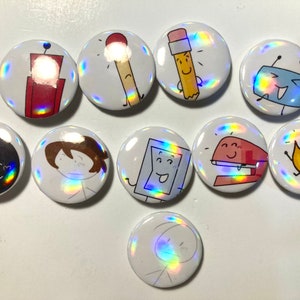 EXITORS BFB BFDI Holographic Pins 1.25 - Etsy