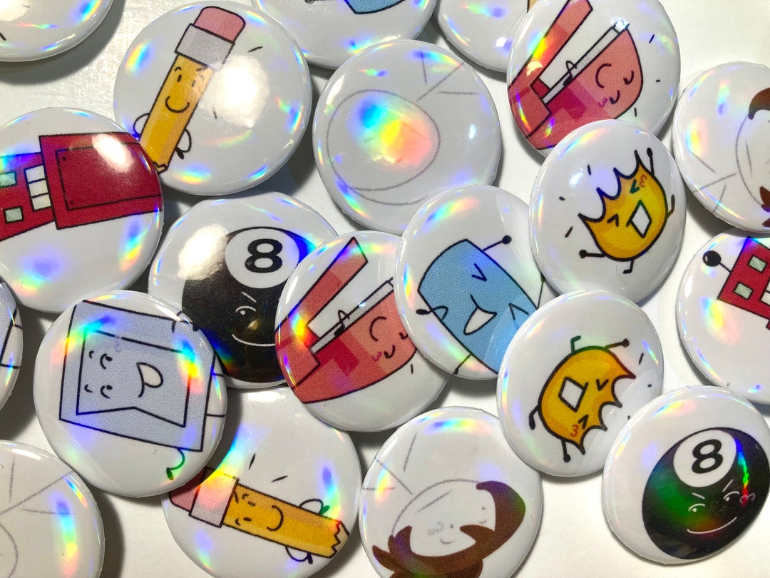 EXITORS BFB BFDI Holographic Pins 1.25 - Etsy
