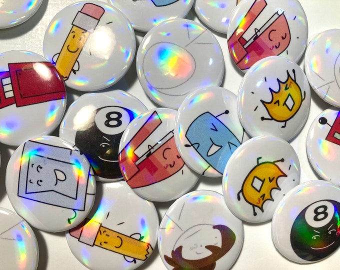 EXITORS BFB BFDI Holographic Pins 1.25 - Etsy