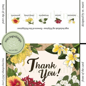 Blooms of the Philippines Thank You Greeting Cards | Instant Download ...