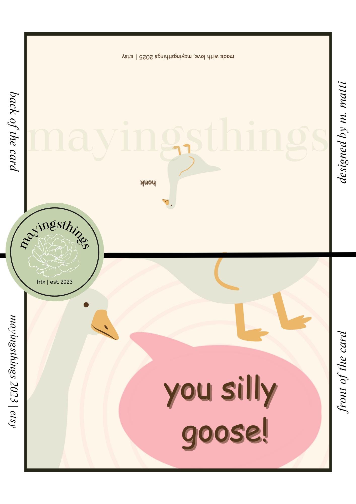 You Silly Goose 3 Printable Cards | Just Because | Greeting Card ...
