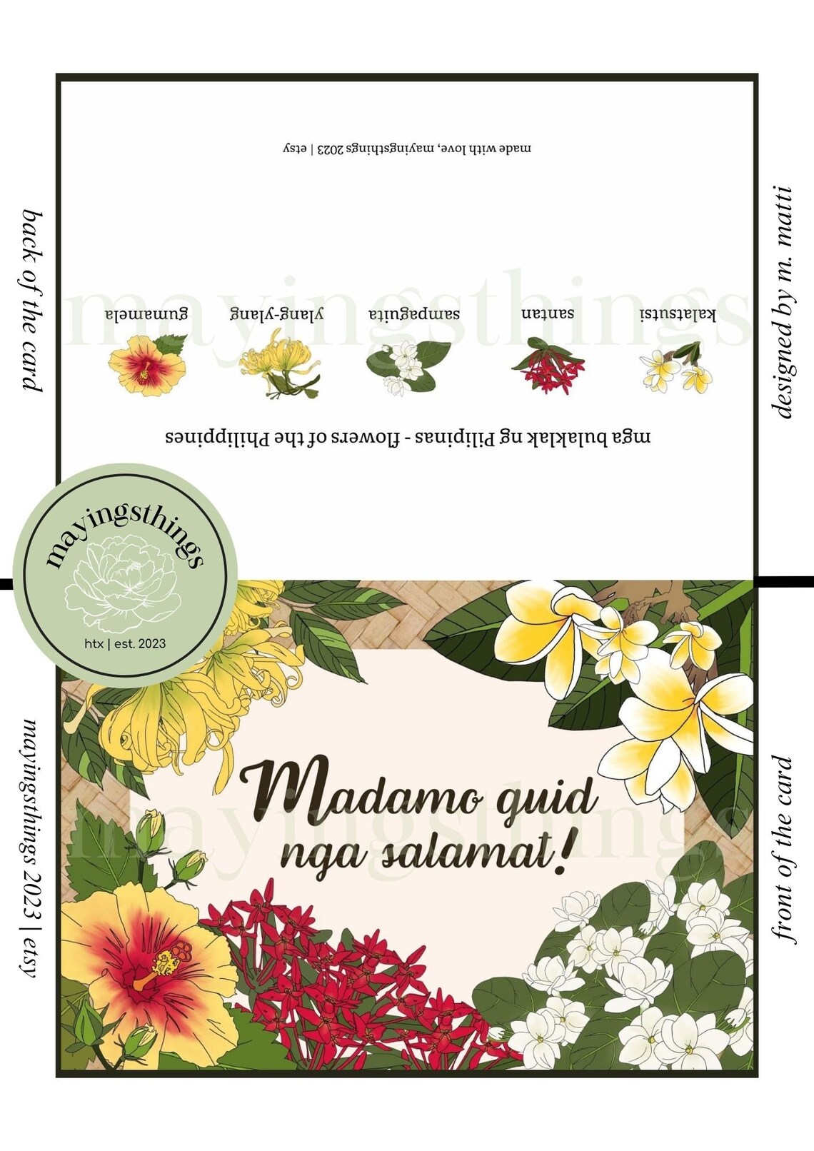 Blooms of the Philippines Thank You Greeting Cards | Instant Download ...