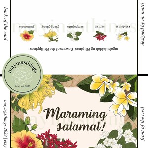Blooms of the Philippines Thank You Greeting Cards | Instant Download ...