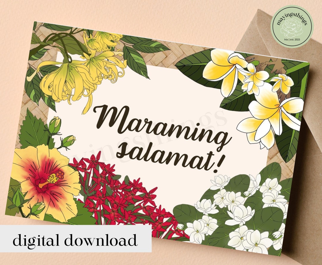 Blooms of the Philippines Thank You Greeting Cards | Instant Download ...