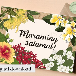 Blooms of the Philippines Thank You Greeting Cards | Instant Download ...