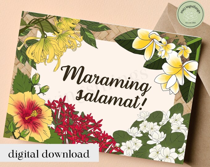 Blooms of the Philippines Thank You Greeting Cards Instant Download ...